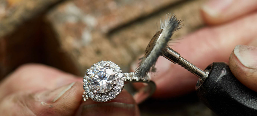 Round Brilliant Cut Diamond Bezel Set Halo Necklet